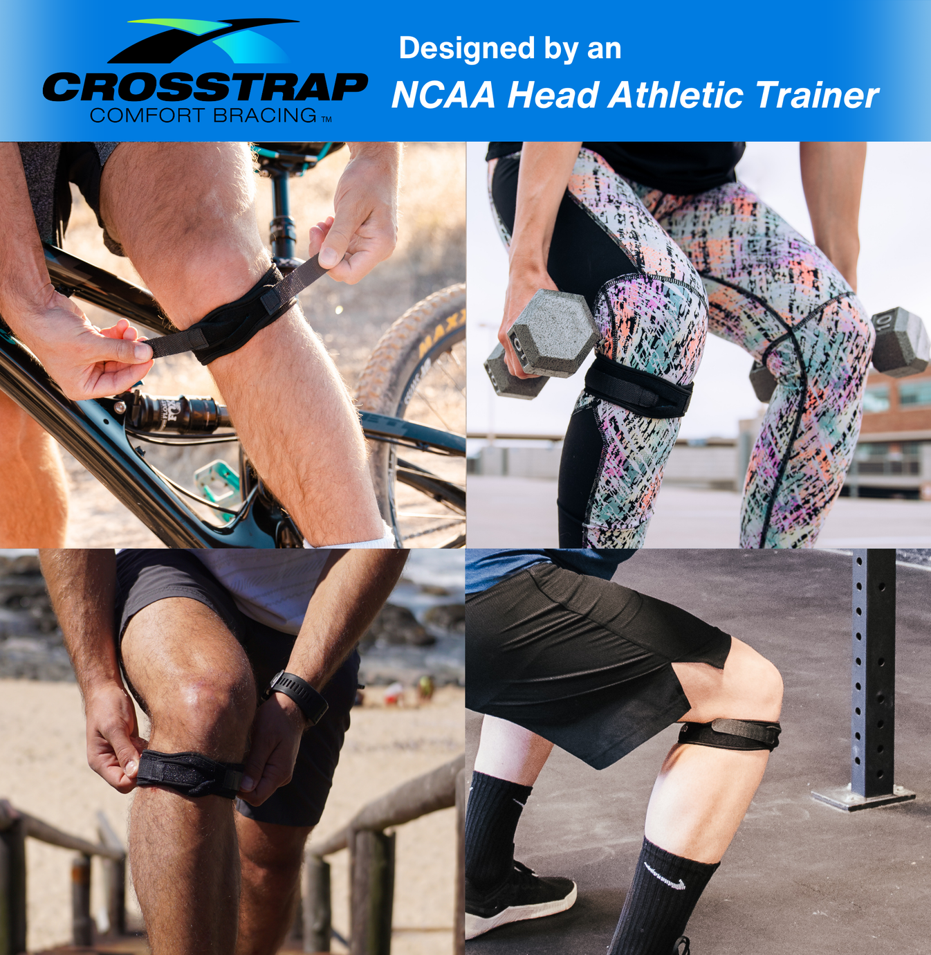 Crosstrap - Adult Black Stabilizing Knee Patella Pain Relief Straps Fo ...